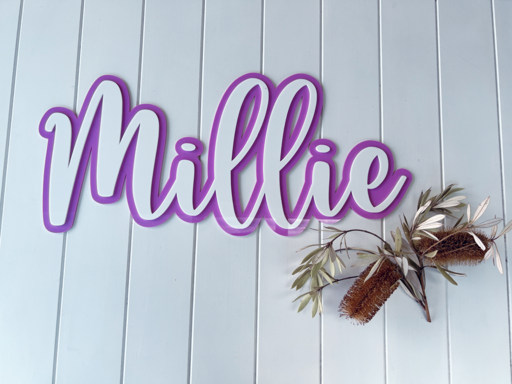 3D Layered Acrylic Name Sign - Reardon's Woodshop